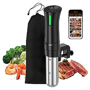 WIFI Sous Vide Machine|1100 Watts Sous Vide-Precision Cooker with Bag, Recipes| Thermal Immersion Circulator, Fast Heating with Accurate Temperature and Timer, LED Touch Screen/APP Control