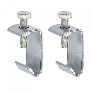 uxcell Galvanized Steel M10 G Clamp Duct Flange Clip for Rectangular Tube Connection 2 Pcs