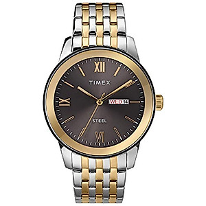 Timex Men's Dress Analog 41mm Stainless Steel Bracelet Watch, Two-Tone