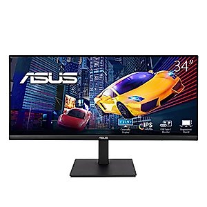 ASUS 34” Ultrawide HDR Gaming Monitor (VP349CGL) - 21:9 UWQHD (3440 x 1440), IPS, 100Hz, 1ms, USB-C w/Power Delivery, FreeSync, Eye Care Plus, VESA Mountable, HDMI, DisplayPort, Height Adjustable