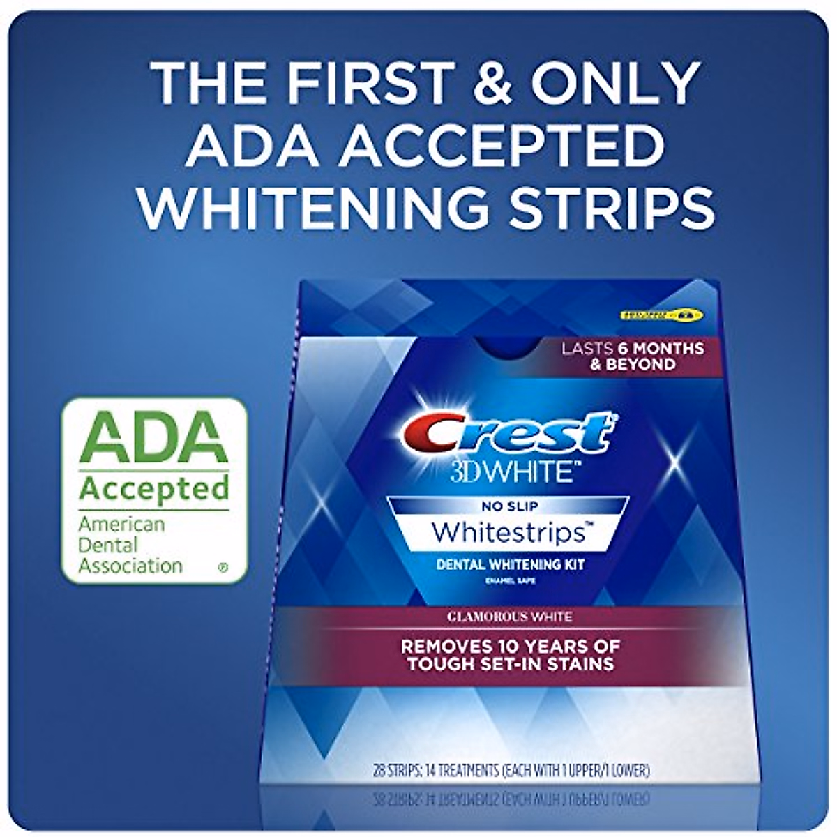Crest 3D White Luxe Whitestrip Teeth Whitening Kit, Glamorous White, 14 Treatments( Each with 1 Upper/ 1 Lower), 28 Strips