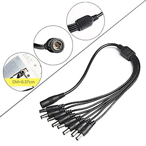 Fancy Buying Security Camera Power Adapter 12V 5A 100V-240V AC to DC 8-Way Power Splitter Cable FCC Certified LED Power Transformers-Fits Analog/AHD DVR/Camera, RGB LED Strip Lights