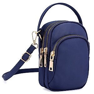 Collsants Nylon Small Crossbody Purse Smartphone Wallet Cell Phone Pouch For Women Girl (Black)