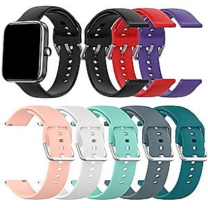 RuenTech Bands Compatible with SKG Smart Watch Band, Soft Silicone Quick Release Replacement Straps for SKG-V7 Smart Watch (8-Pack)