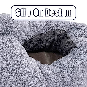 Dream Bridge Boys Girls Kids Plush Slippers Unicorn Dinosaur Puppy Shoes Unisex Fluffy Warm Plush Fleece Cute Slip on Daycare House Bedroom Non Slip Shoes Grey Owl 4.5-5 Big Kid