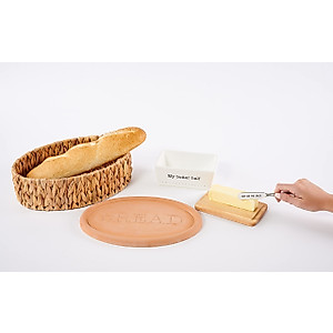 Mud Pie Terracotta Bread Warming Set, Brown, 8 1/2" x 12 1/2"