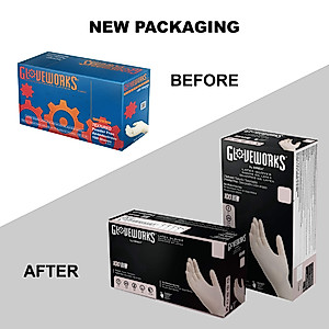 GLOVEWORKS Industrial Ivory Latex Gloves, Case of 1000, 4 Mil, Size Large, Powder Free, Textured, Disposable, TLF46100