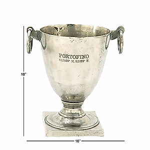 The Novogratz Aluminum Champagne 2 Bottle Ice Bucket, 16" x 12" x 18", Silver