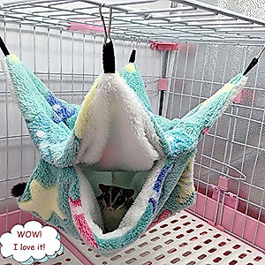 Oncpcare Small Pet Cage Hammock, Bunkbed Sugar Glider Hammock, Guinea Pig Cage Accessories Bedding, Warm Hammock for Parrot Ferret Squirrel Hamster Rat Playing Sleeping