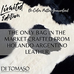 DI TOMASO Cowhide Purse Western Style - Genuine Leather Purse Limited Edition For Woman, Western Tote Handbag With Bi-color Pattern Garanted Whit Crossbody Srap