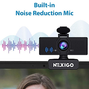 NexiGo N60 1080P Webcam with Microphone, Adjustable FOV, Zoom, Software Control & Privacy Cover, USB HD Computer Web Camera, Plug and Play, for Zoom/Skype/Teams, Conferencing and Video Calling
