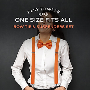 Man of Men - Men's Orange Bowtie & Suspender Set