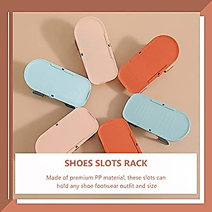CUBTOL Space Slipper for Deck Holder Stands Clo Low Fixtures Save Stacker: Shoe Rack Slot Sandals Double Organizer Shoes Sneakers Display Organization Sandal Heel Slots Saver Plastic