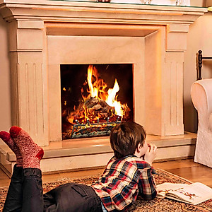 Skyflame Glowing Embers Rock Wool Mixed with Vermiculite for Vented Gas Fireplaces | Fake Coals for Use with Gas Logs, 6 Oz Bag