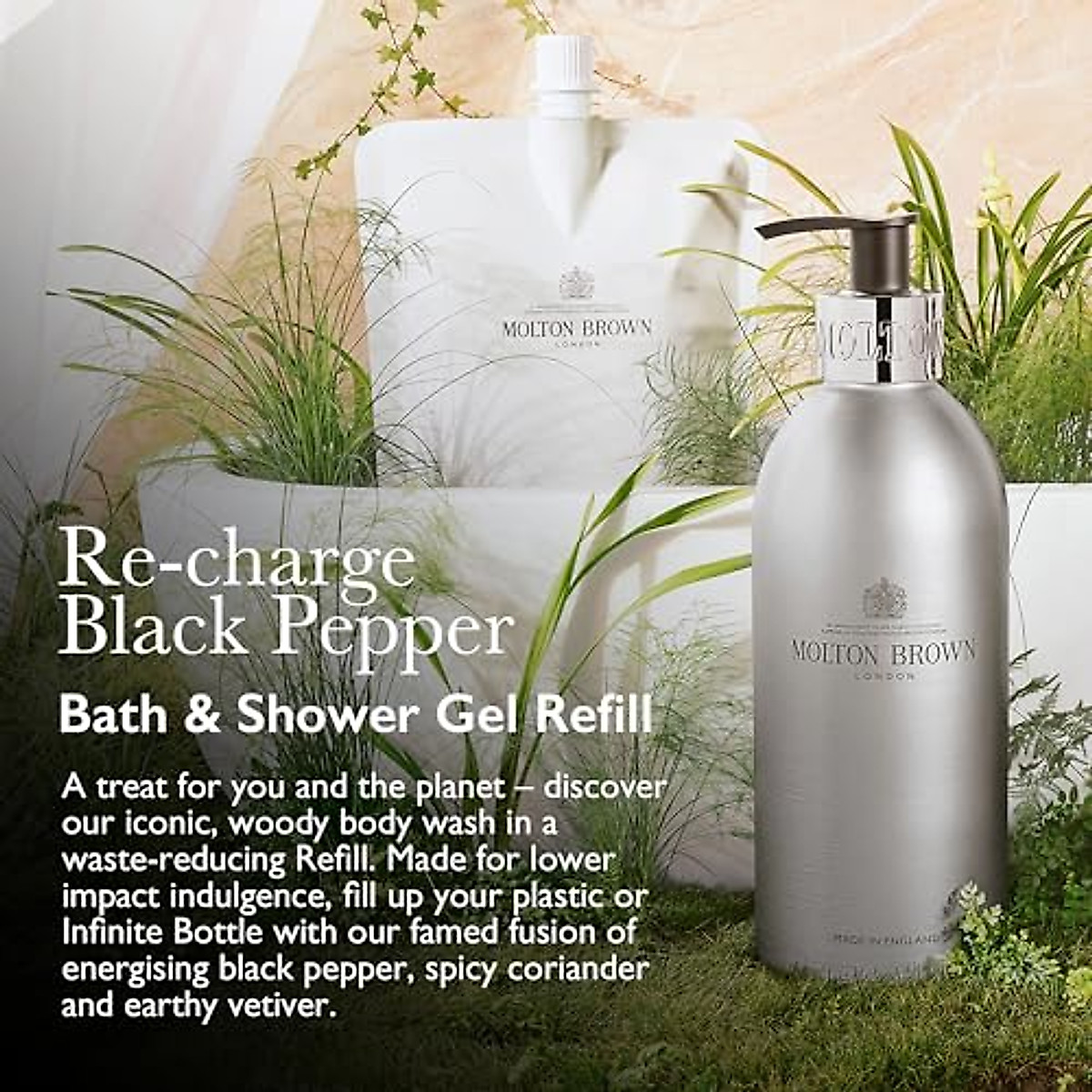 Molton Brown Black Pepper bath & shower gel refill 13.5 fl. oz.