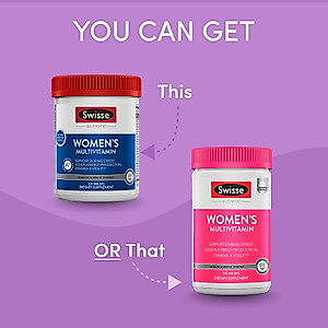 Swisse Daily Multivitamin for Women | 47 Vitamins, Antioxidants and Minerals + Adaptogens | Energy, Stress & Immune Support | Womens Multivitamin Supplement | 120 Tablets / 4 Months Supply