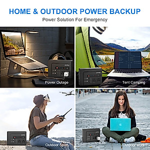 Powkey 200W Solar Generator, 146Wh Portable Power Station with Pure Sine Wave AC Outlet, Backup Lithium Battery, 40W Solar Panel Charger for Outdoors Camping Travel Hunting Emergency