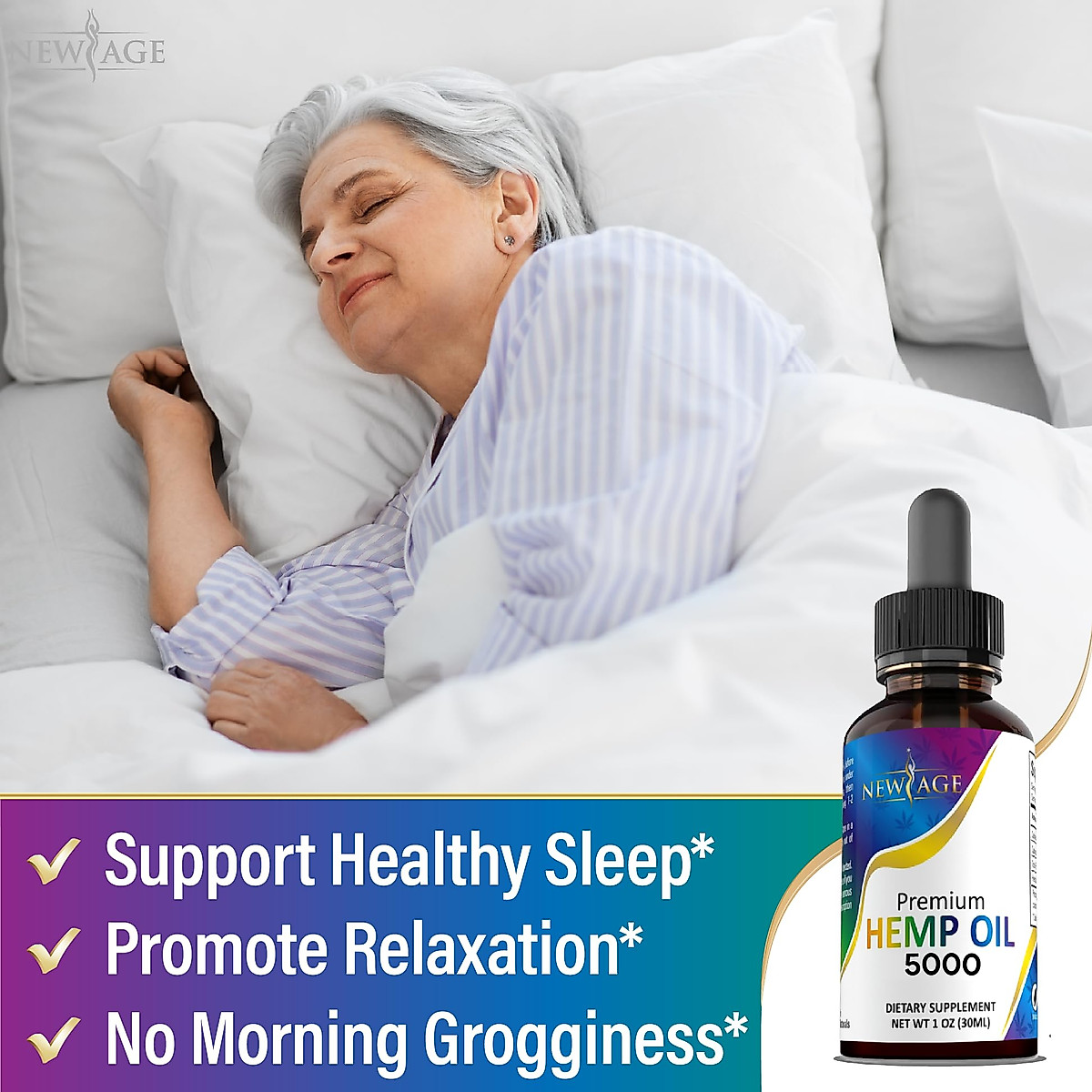 NEW AGE Hemp Oil - All Natural Grown and Made in The USA! (5000 (Pack of 2))