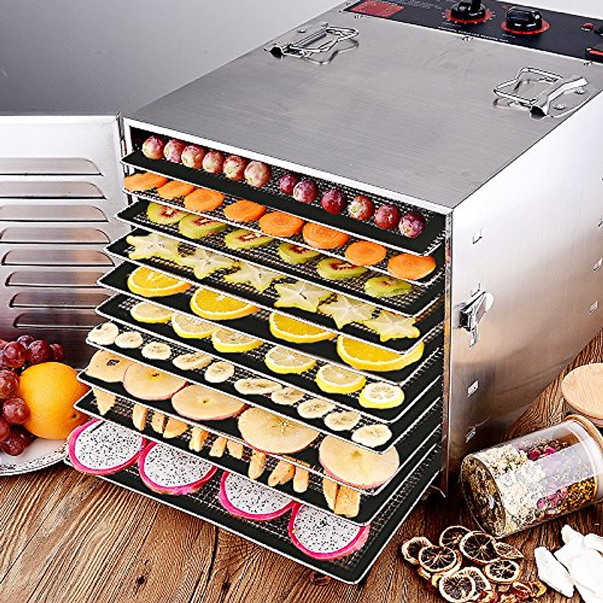 Bluedrop PTFE Open Mesh Crispy Baking Mats Quick Oven Liners Dehydrator Sheets Non Stick Perforated Toaster Meshes Pack of 2