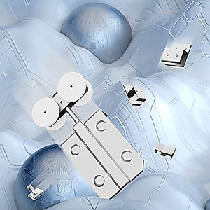 SMARTSMITH 8FT Galvanized Box Rail Track Sliding Barn Door Hardware for Exterior Barn Door Raw Material, Smoothly and Quietly, Double Door Easy to Install