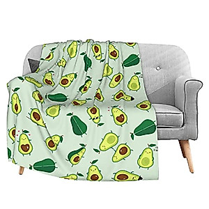 Delerain Avocado Soft Throw Blanket 40"x50" Lightweight Flannel Fleece Blanket for Couch Bed Sofa Travelling Camping for Kids Adults