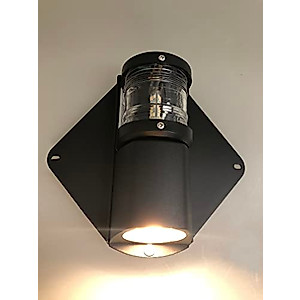 Pactrade Marine Waterproof LED Combo Masthead And Deck Light Vertical Mount For Sailboat Boats Up To 12M, G4 Type Bulb and LED Type