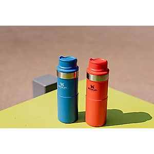 Stanley Classic Trigger Action Travel Mug – Leak Proof + Packable Hot & Cold Thermos – Double Wall Vacuum Insulated Tumbler for Coffee, Tea & Drinks – BPA Free Stainless-Steel, 16 Oz, Azure