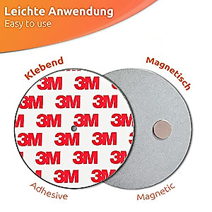 ECENCE Magnetic Smoke Detector Installation Tool 5pcs Magnetic Adhesive Pads with hole and 3M Glue For Smoke Alarms Ø 70mm, No Drilling Or Screws, Quick and Easy Fastening