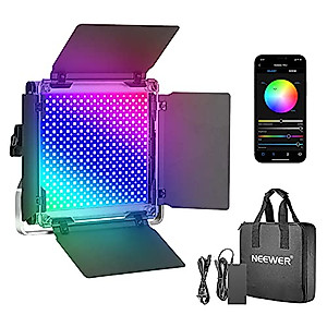 Neewer 660 PRO RGB Led Video Light with APP Control, 50W Video Lighting 360°Full Color, CRI 97+ with Barndoor/U Bracket for Gaming, Streaming, YouTube, Webex, Broadcasting, Web Conference, Photography