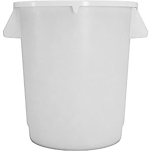 Carlisle FoodService Products Bronco White 10 Gallon Round Waste Bin Trash Container - 84101002 - Pack of 6