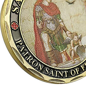 St. Florian Patron Saint of Firefighters with Prayer Challenge Coin