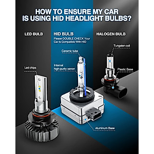 Marsauto D1S HID Bulbs, 6000K Cold White, Xenon Bulb(Not Halogen/Led Bulbs), 5 Years Lifespan, Waterproof Design, Up to 350% Brightness, Low/high Beam,2 Pcs