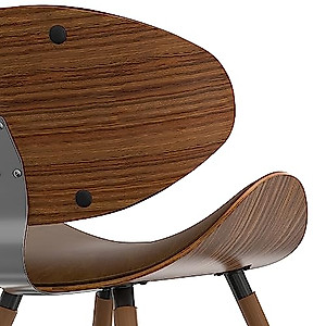 SIMPLIHOME Marana 18 Inch Wide Mid Century Modern Dining Chair in Deep Tan Vegan Faux Leather, For the Dining Room