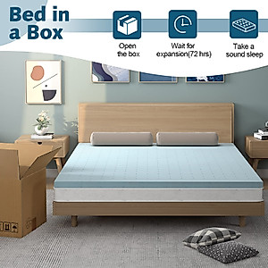 Giantex 4 Inch Mattress Topper, Gel Infused Memory Foam Bed Topper, Cooling Ventilated Mattress Bed Pad Soft & Supportive, Pressure Relieving, CertiPUR-US Certified (King)