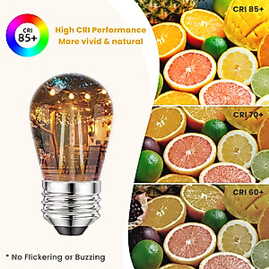 Svater 15 Pack 2W S14 Replacement LED Bulbs for Outdoor String Light, Dimmable Plastic Vintage Edison Bulb Lights, E26 Base,IP65 Waterproof, Warm White 2700K