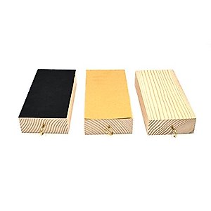 Wooden Friction Block Set - Wood, Sandpaper and Felt Surfaces - Measure 6 x 3 x 1.25" Each -Made in The USA
