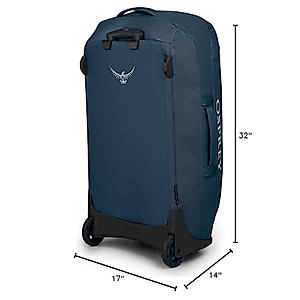 Osprey Transporter 90L Wheeled Travel Duffel Bag, Venturi Blue