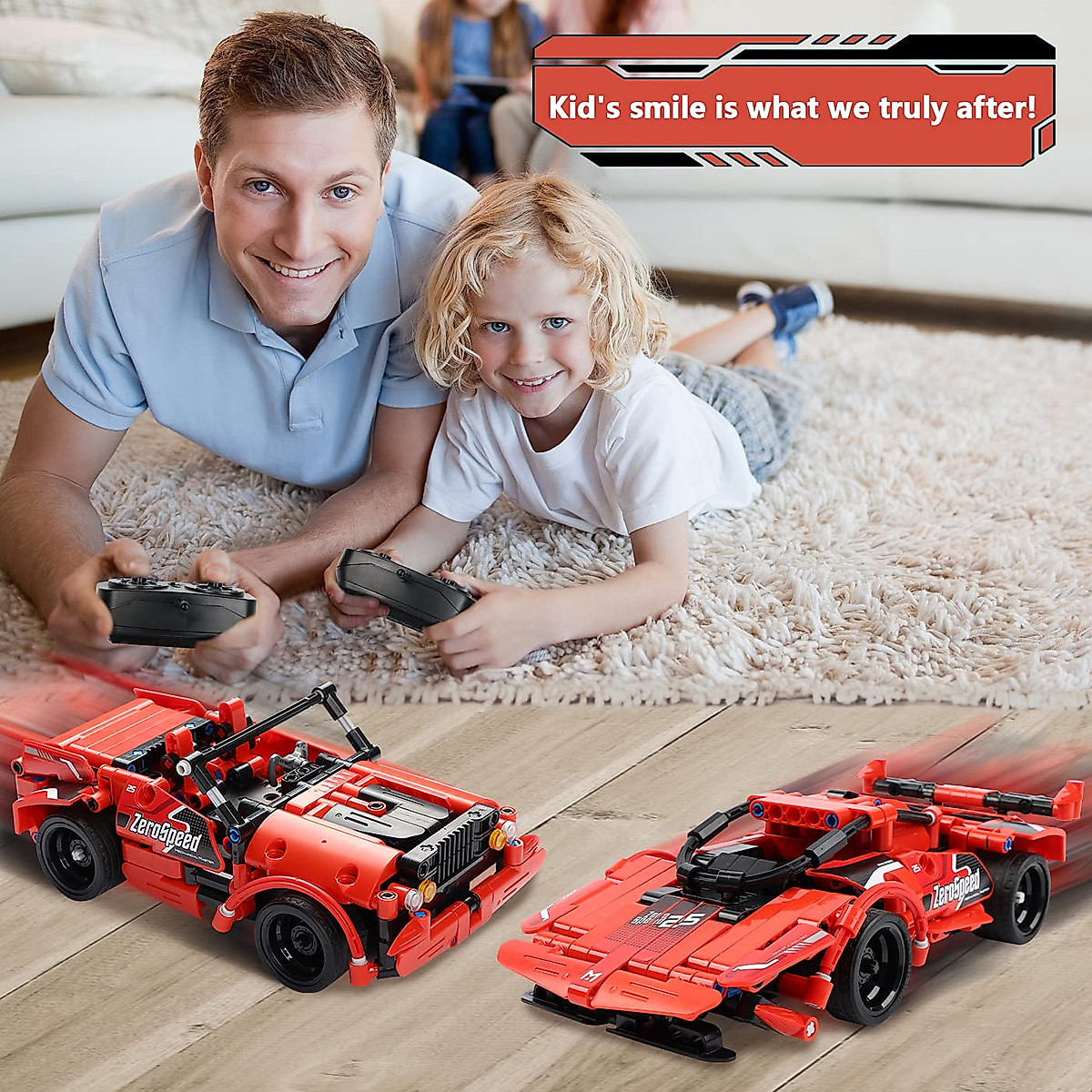 DDAI Toys for 6 7 8 9 10 11 12+ Year Old Boys STEM Building Toy 2 in 1 Remote Control Racecar Building Blocks for Kid Educational Early Learning Kits Best Gifts for Boy