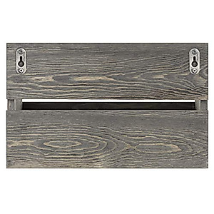 MyGift Rustic Gray Wood Entryway Hanging Mail and Key Holder for Wall, Decorative Letters Bills and Mail Sorter Organizer with 4 Hooks