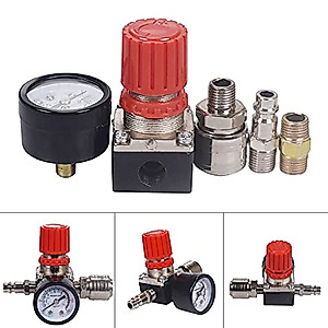 Air Compressor Pressure Regulator 1/4 "Pneumatic Expansion Valve, Pressure Control Valve With 180psi 12bar Connection (Three-way valve)