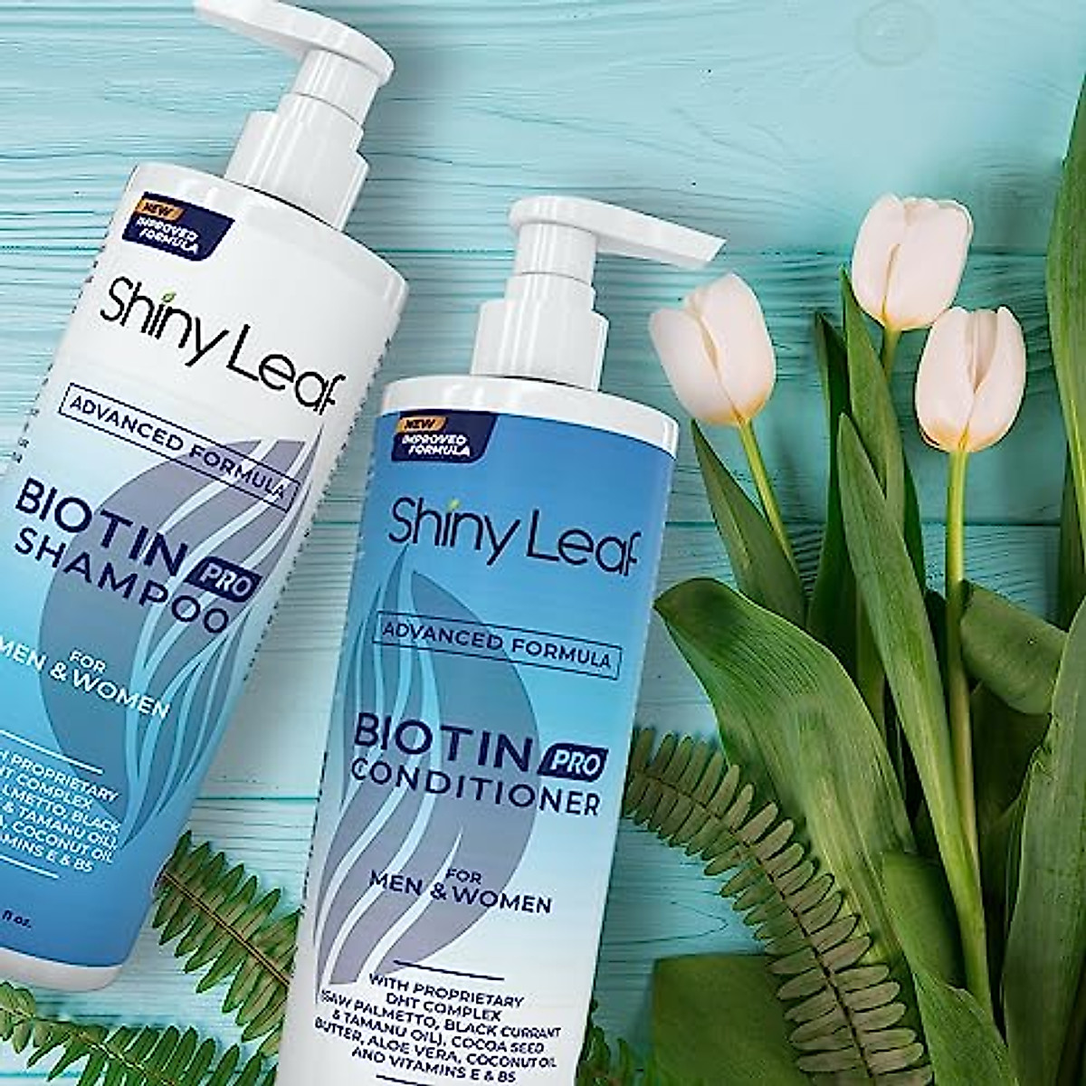 Biotin Hair Growth Shampoo And Conditioner For Women And Men With DHT Blockers, Shampoo and Conditioner For Thinning Hair and Hair Loss, Paraben Free, Sulfate Free, 16 oz. (473 ml) Bottles