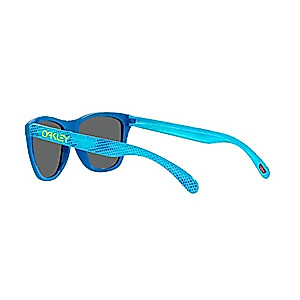 Oakley Men's OO9013 Frogskins Square Sunglasses, Hi Res Polished Sapphire/Prizm Black, 55 mm