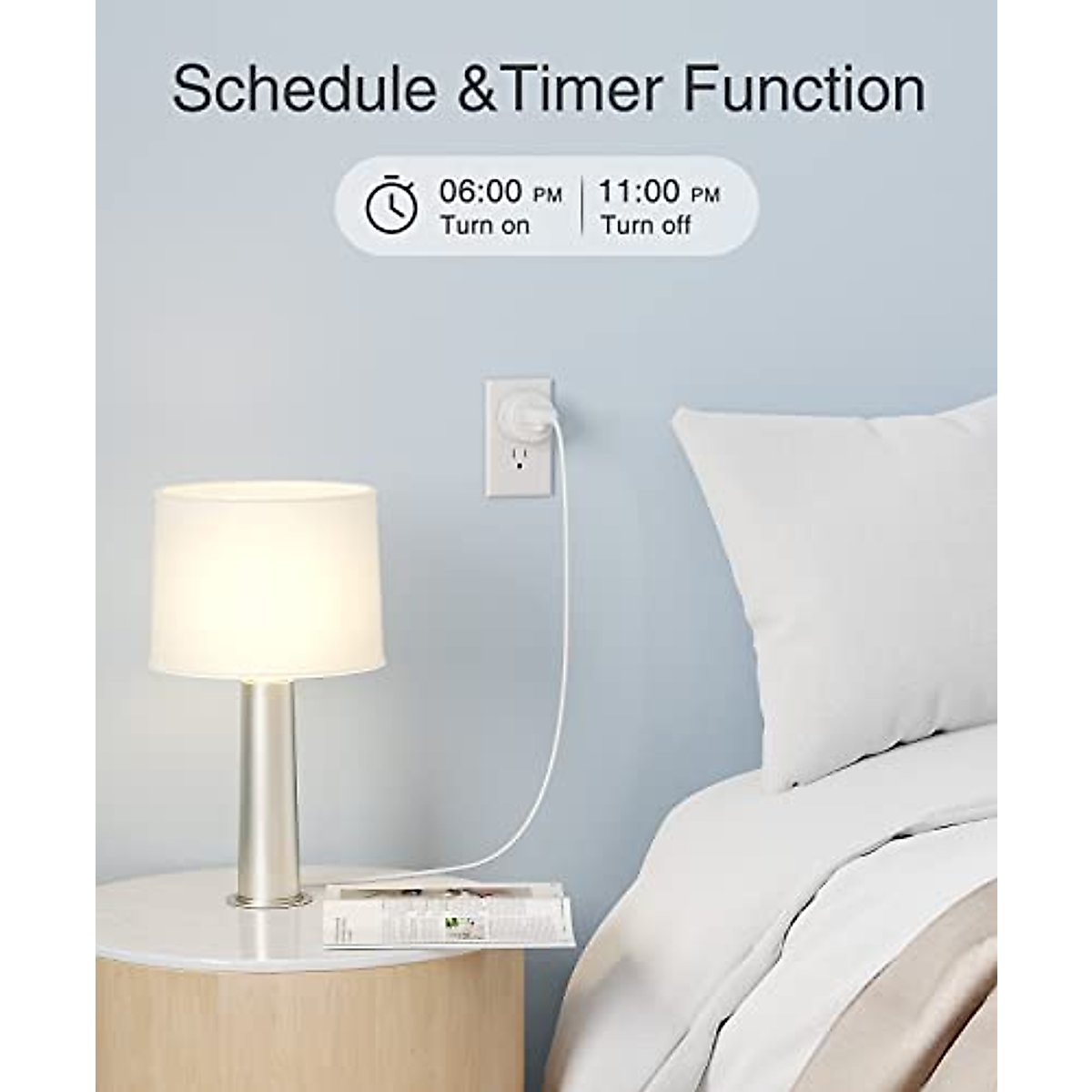 Mini Smart Plug, WISEBOT Wi-Fi Socket Works with Alexa and Google Home, Surge Protector Plug-in Outlet Remote Control and Timer Function, ETL FCC Listed,2.4G Wi-Fi Only,10A 1200W,4-Pack, White