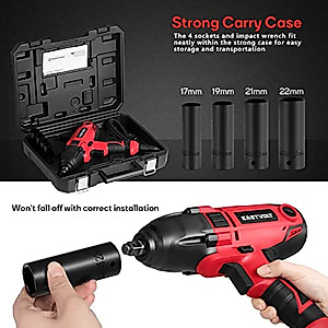 Eastvolt 800W Electric Impact Wrench, Heavy Duty 7.5 Amp Corded Max Torque 450 Ft-lbs 3400 RPM, 1/2 Inch with Hog Ring Anvil