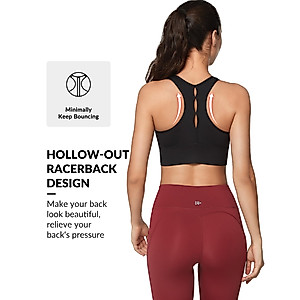 Yvette Womens Sports Bras High Impact Zip Front Sports Bra High Support Large Bust for Workout Running,Black,Large Plus