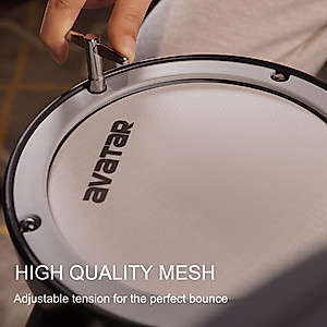 HXW SD61-4 Professional Electric Drum Set Mesh Electronic Drum Kit for Beginner, 251 Dynamic Sounds in 25 Kits, Solid Racks, USB-MIDI, Drum Sticks Included