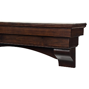 MANTELSDIRECT Mantels Direct Salem Wood Mantel Shelf with Corbels - Aged Cherry 60 Inch | Distressed Wooden Rustic Wall Mounted Shelf Perfect for Electric Fireplaces and More!