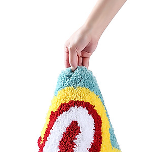 Carmoion Funny Cute Rugs for Bedroom Bathroom Dorm Kitchen Non Slip Rubber Backed Machine Washable,Funky Cool Rugs Colorful Fluffy Shaggy Bedside Accent Rug 35"x18"(Pink)