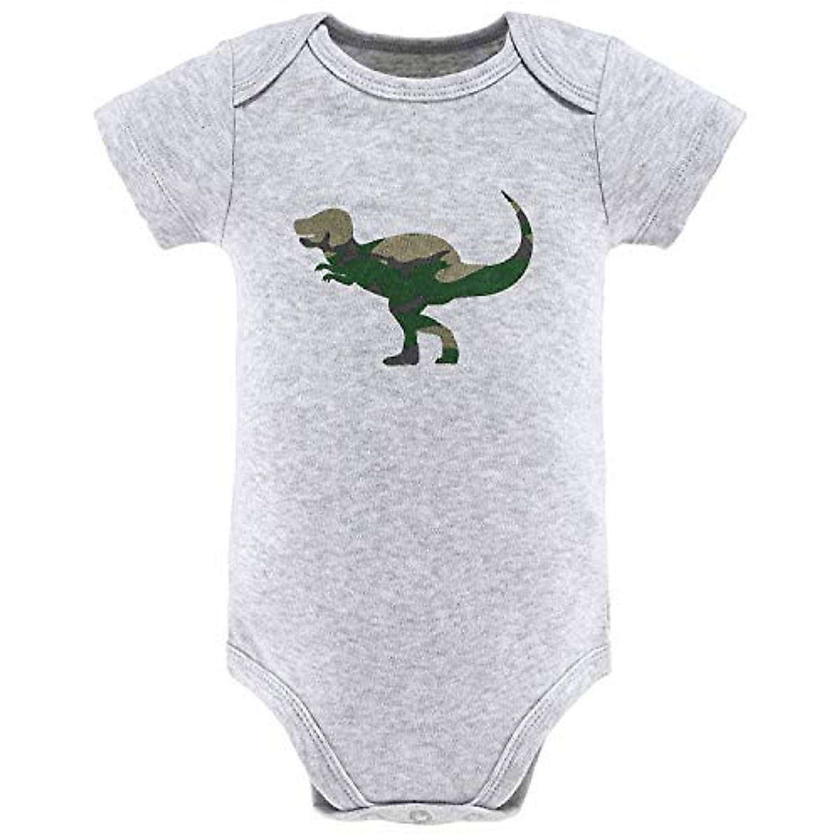 The Peanutshell Short Sleeve Baby Bodysuits Set for Boys - Camo & Dinosaur - 5 Pack Set (3M)