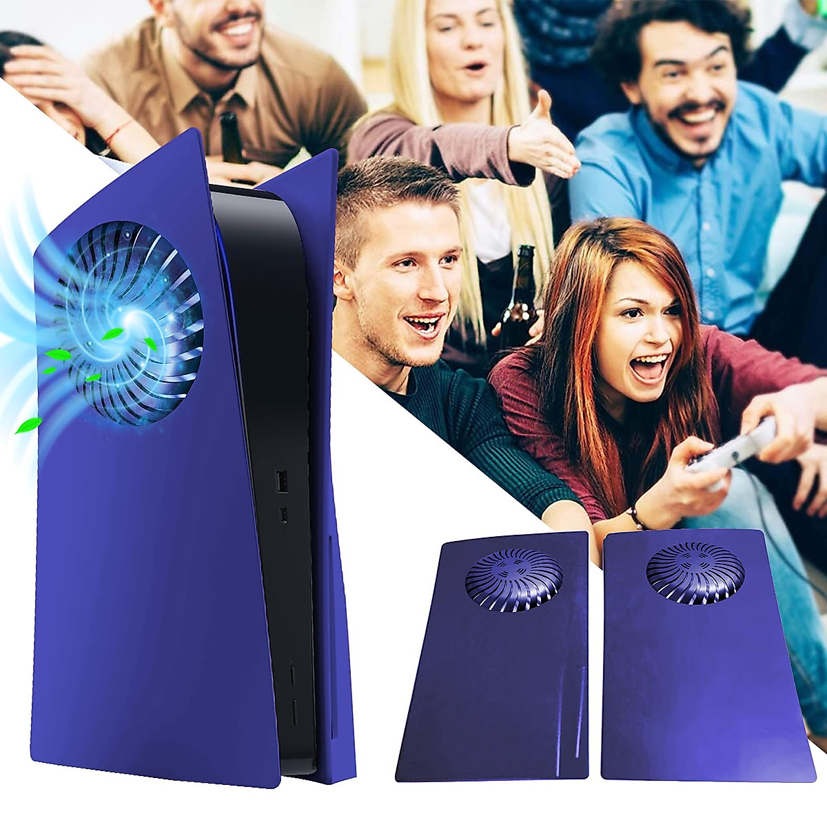 PS5 Faceplates with Cooling Vents, Shockproof PS5 Cover PS5 Plates for PS5 Disc Edition, Hard ABS Anti-Scratch PS5 Replacement Plates PS5 Cover Shell Case PS5 Console Cover with Vent - Purple